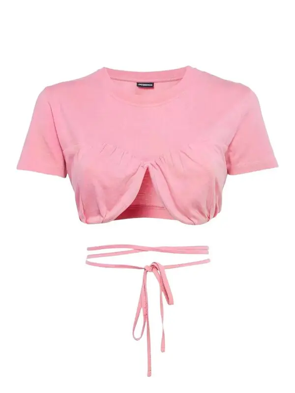 Jacquemus Tie-detail Crop Top - Pink