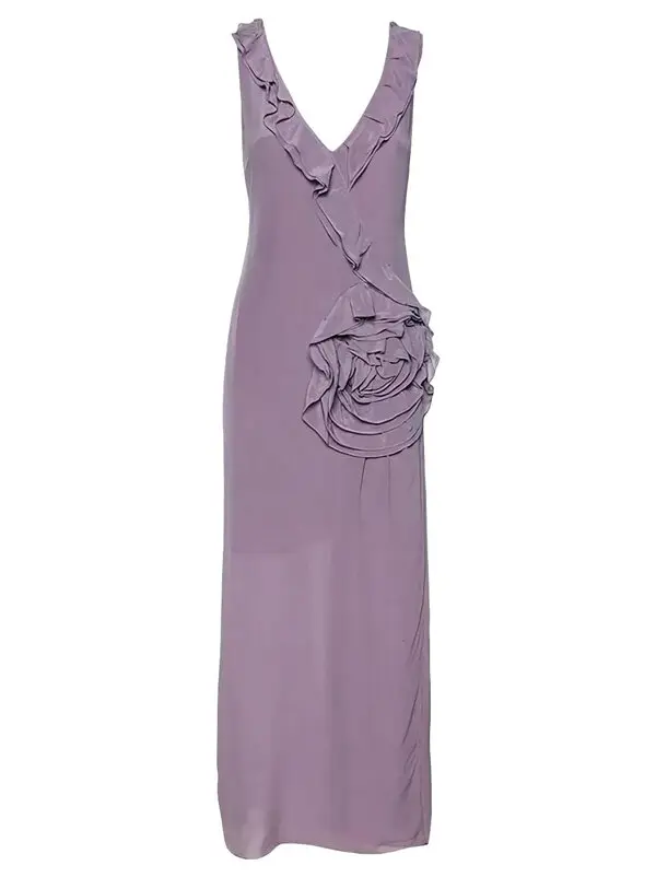Moschino Floral-appliqué Dress - Purple