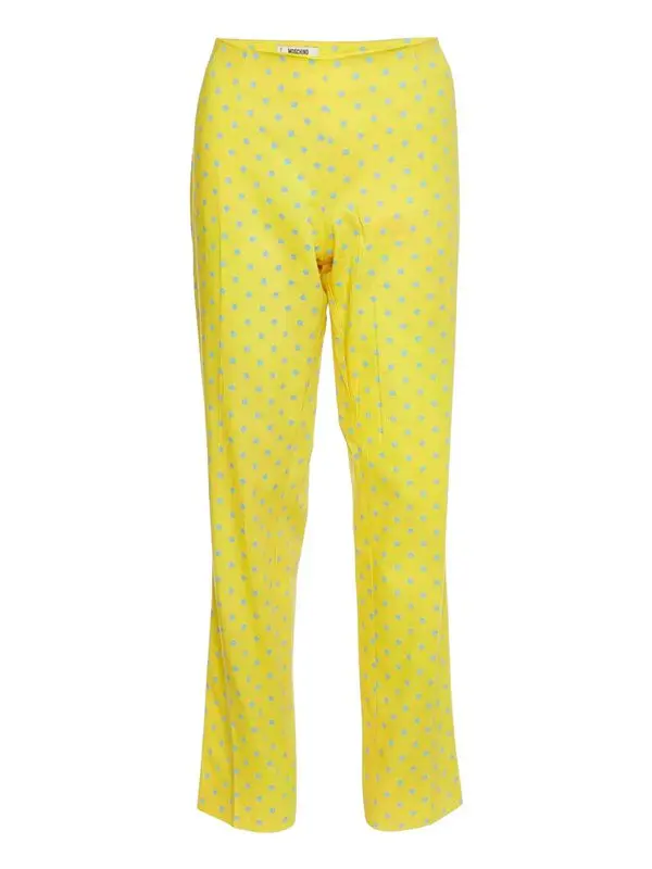 Moschino Polka Dot High-waisted Trousers - Yellow