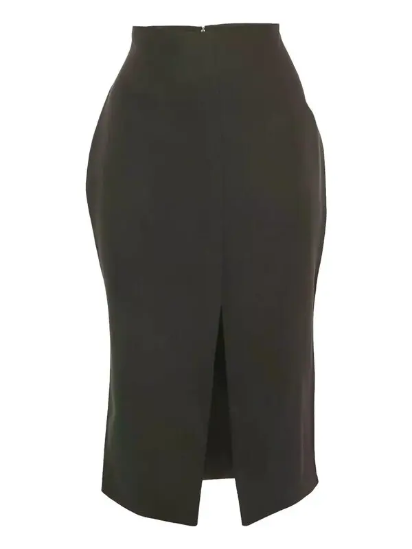 Versace Silk Slit Pencil Skirt - Black