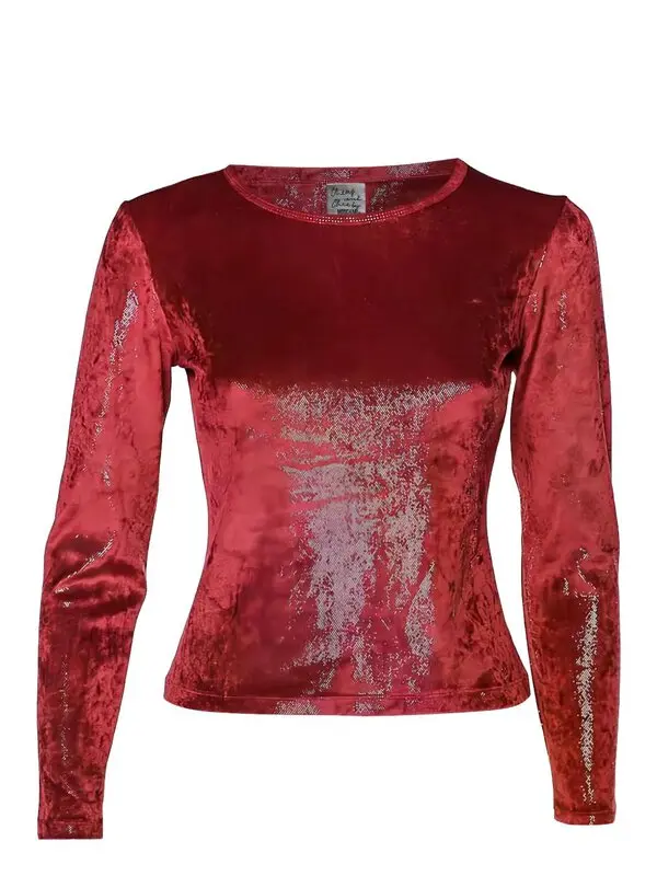 Moschino Velvet Long-sleeve Top - Red