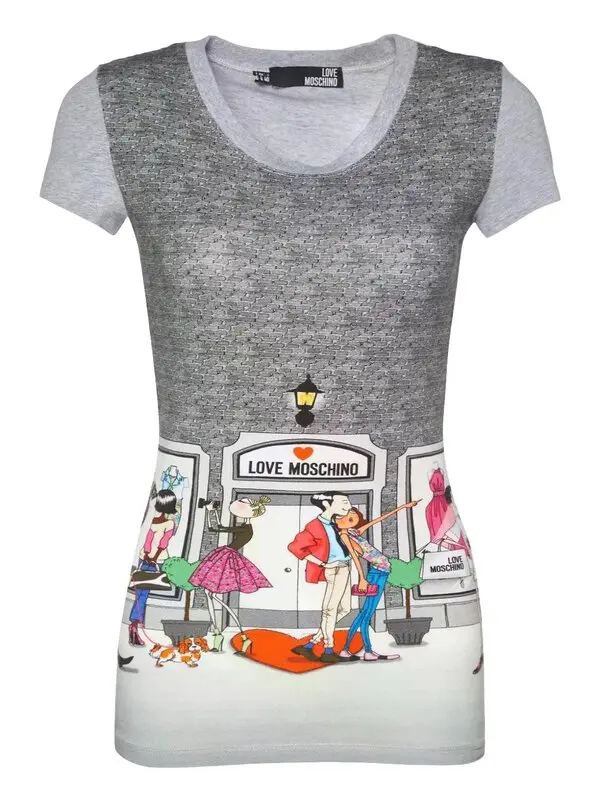 Moschino Graphic-print T-shirt - Grey