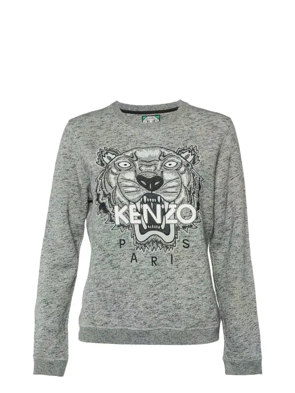 Kenzo Tiger-embroidered Sweatshirt - Grey
