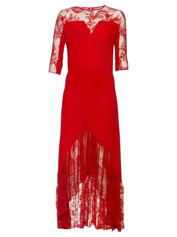 Maje Ritema Lace High-low Dress - Red