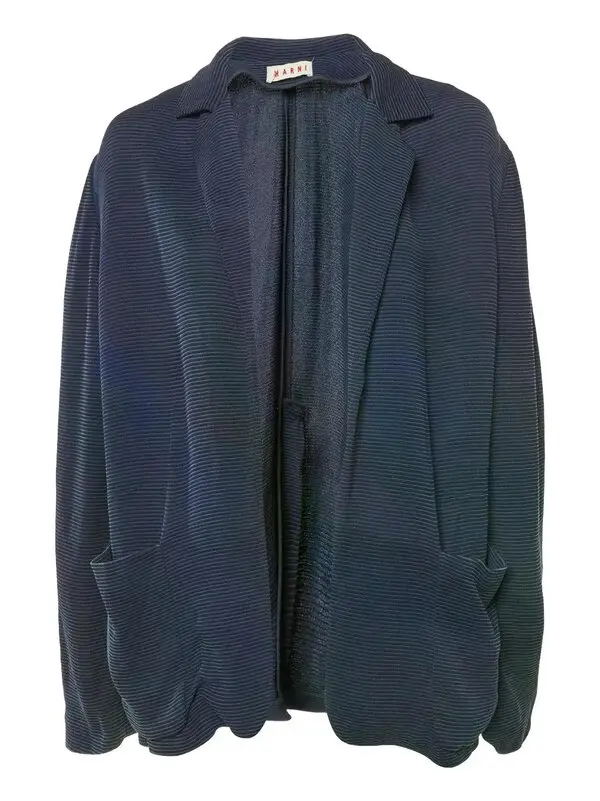 Marni Ribbed Patch-pocket Blazer - Blue