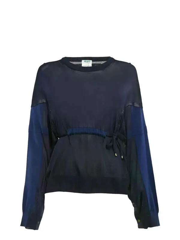 Kenzo Sheer Sweatshirt With Drawstring Waist - Blue