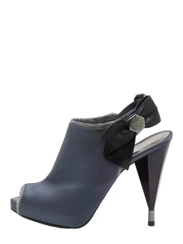 Marc Jacobs Navy Bow Detail Slingback Sandals - Blue