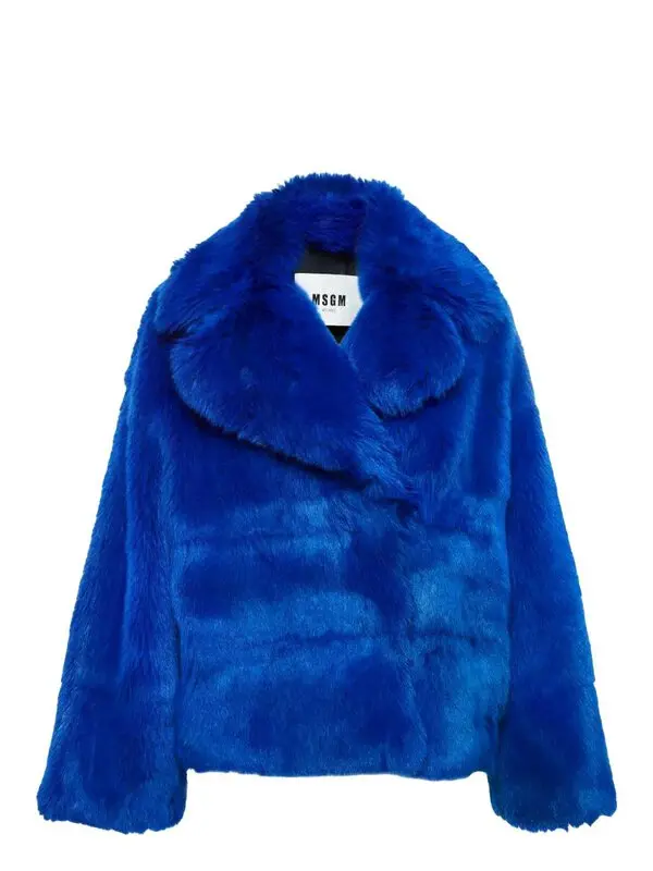 MSGM Faux-fur Jacket - Blue