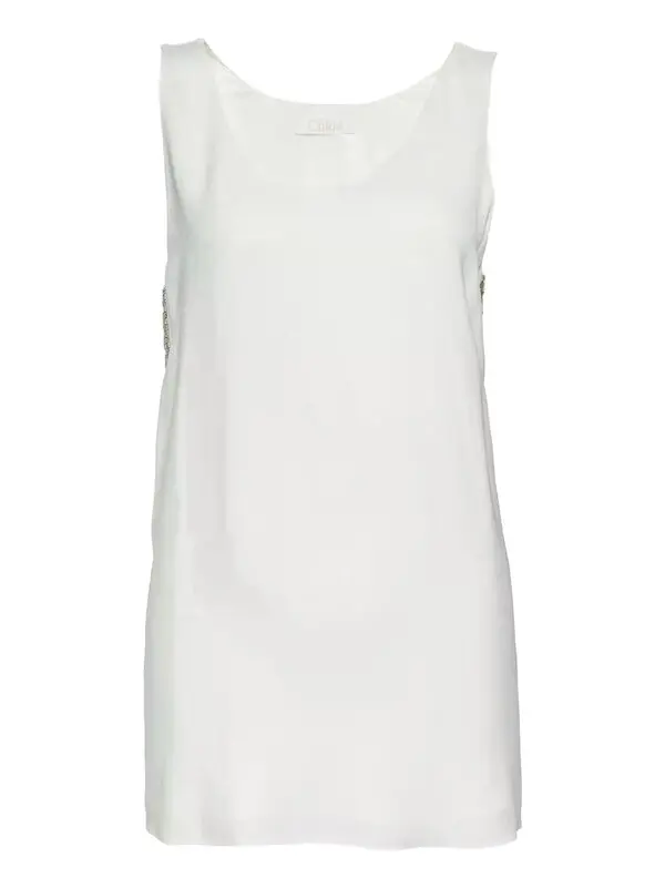 Chloé Sleeveless Embellished Blouse - White