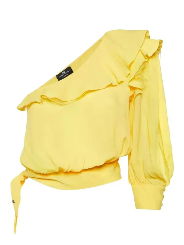 Elisabetta Franchi Ruffled One-shoulder Blouse - Yellow
