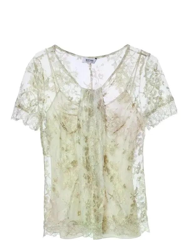 Moschino Floral-lace Blouse - Gold