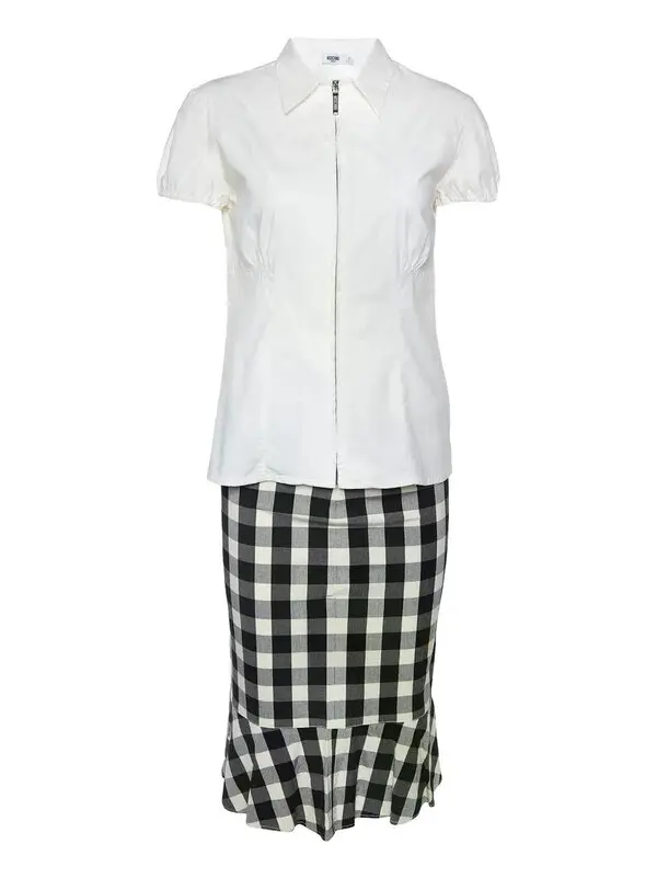 Moschino Check-pattern Skirt Set - White