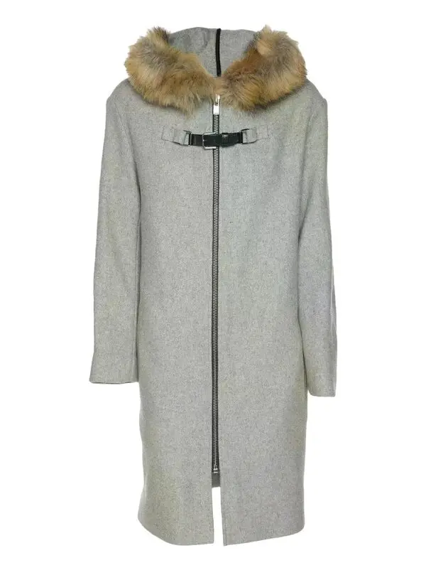 Maje Faux-fur Hooded Coat - Grey