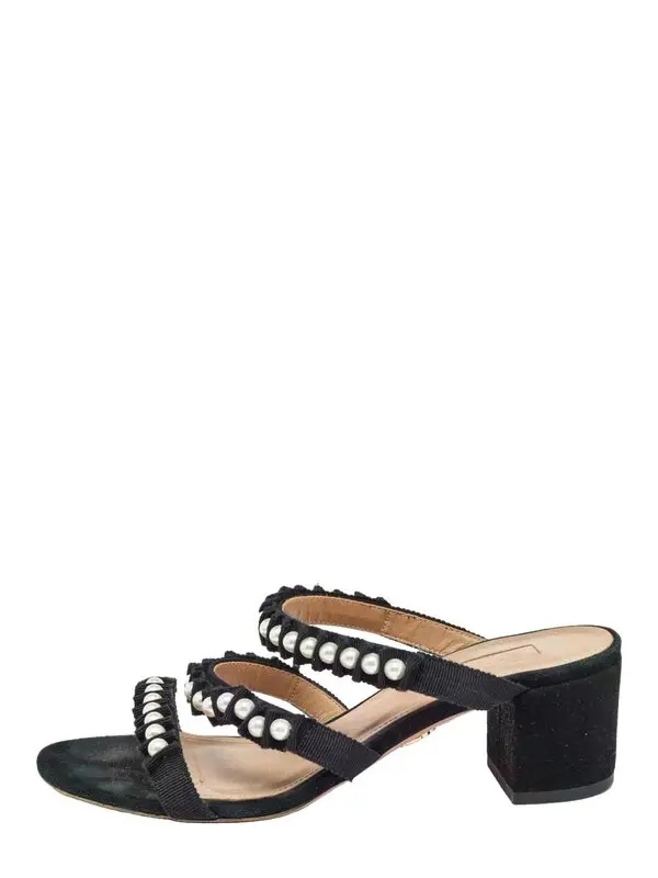 AQUAZZURA Suede 60mm Leather Sandals - Black