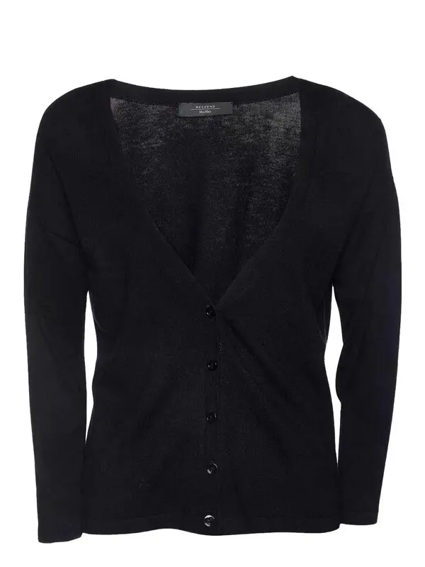 Max Mara Cotton Button Cardigan - Black