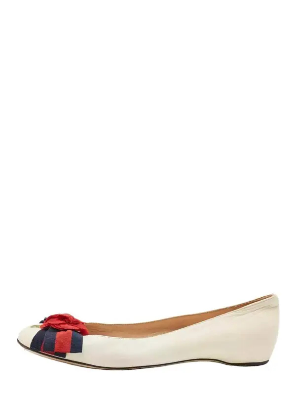 Gucci Web Bow-detail Ballet Flats - Neutrals