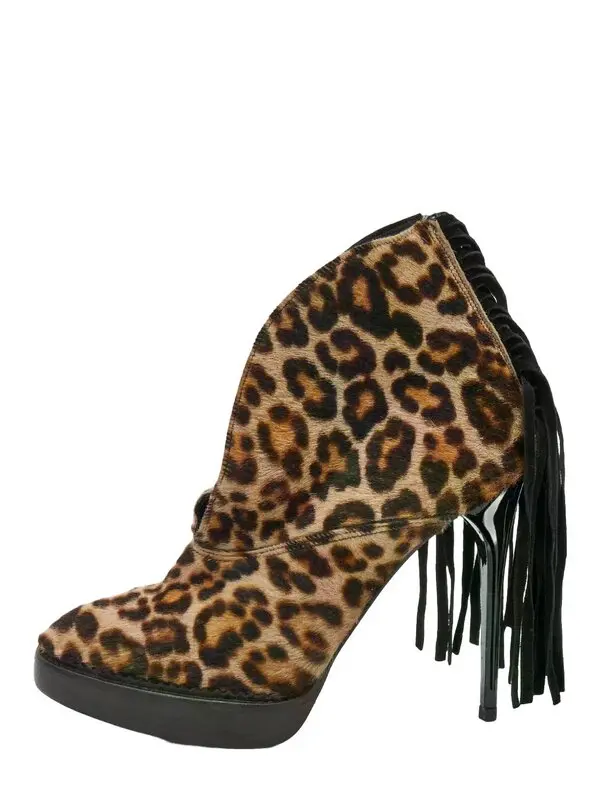 Burberry 120mm Leopard Print Heeled Boots - Brown