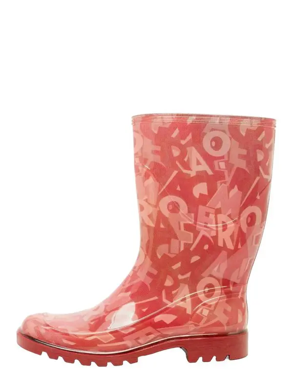 FERRAGAMO Logo-print Rain Boots - Red