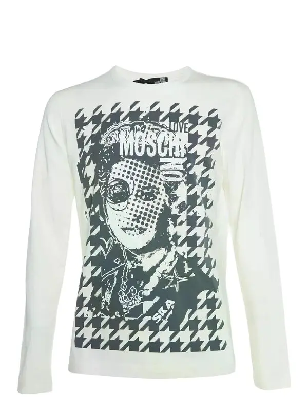 Moschino Houndstooth Long-sleeve T-shirt - White