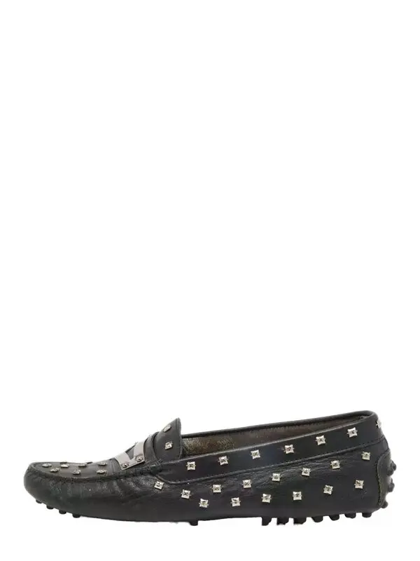 TOD'S Leather Penny Loafers - Black