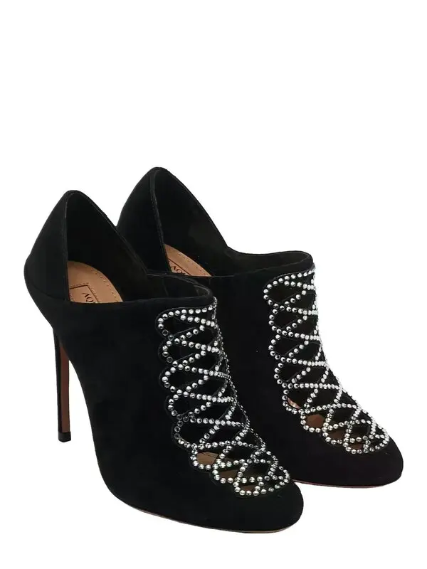 AQUAZZURA Amour Crystal-embellished Pumps - Black