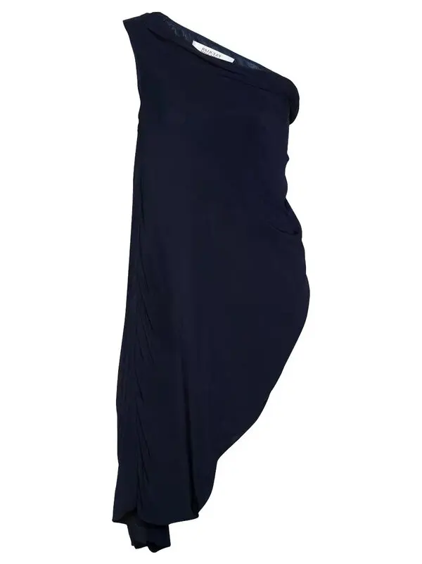 Badgley Mischka Draped Asymmetric Mini Dress - Blue