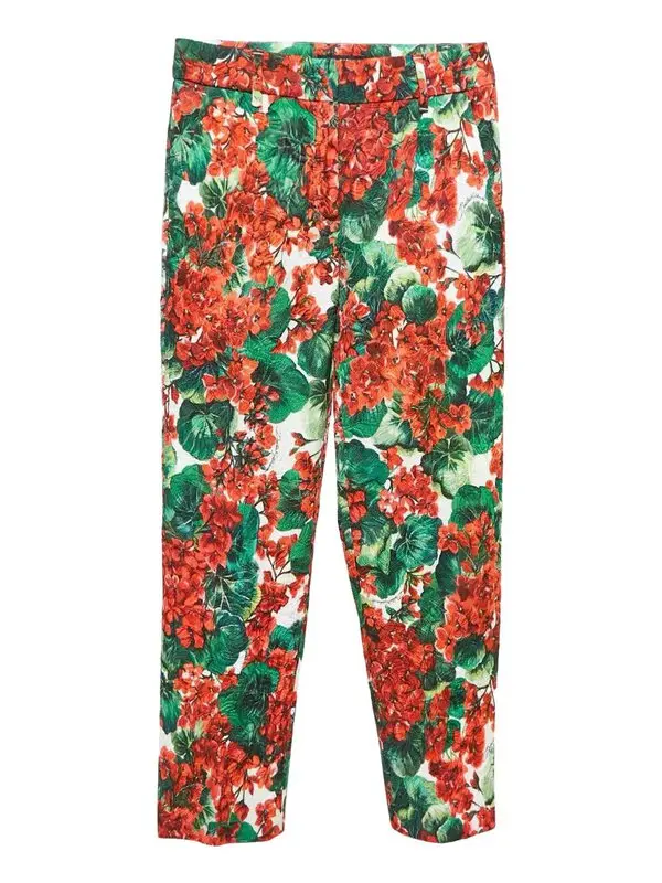 Dolce & Gabbana Floral-print Trousers - Red