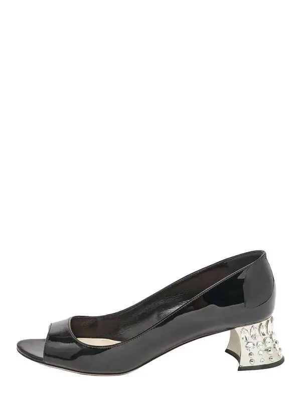 Miu Miu 45mm Crystal-embellished Heel Sandals - Black