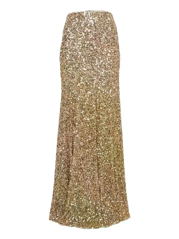Elisabetta Franchi Sequin-embellished Maxi Skirt - Gold