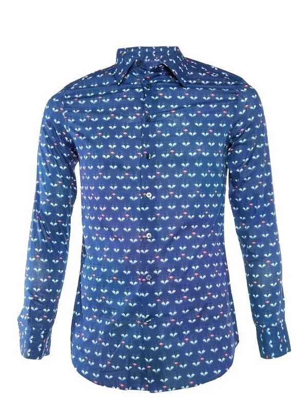 Etro Flamingo Cotton Shirt - Blue