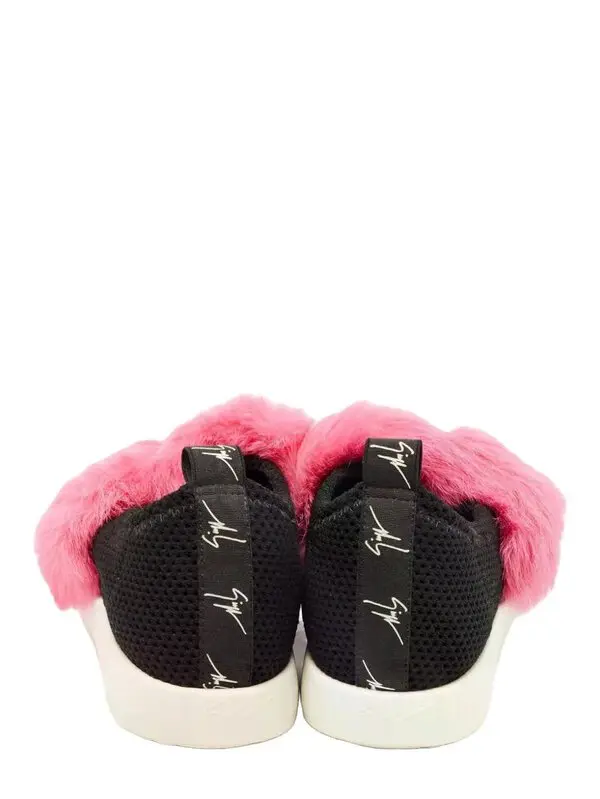 GIUSEPPE ZANOTTI Fur-embellished Sneakers - Black