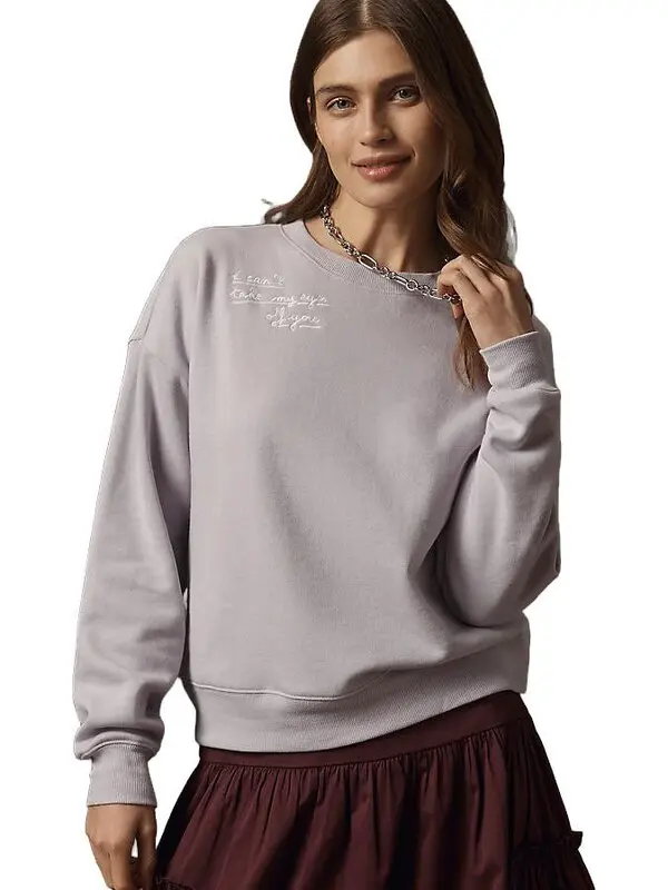 Maeve X Laetitia Rouget Embroidered Sweatshirt - Lilac Ice