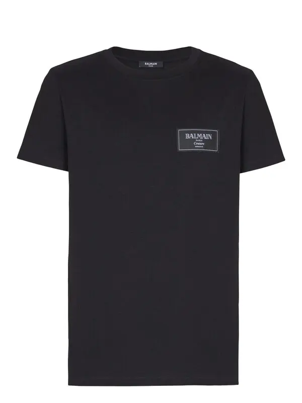 Balmain T-shirt With Couture Label - Black