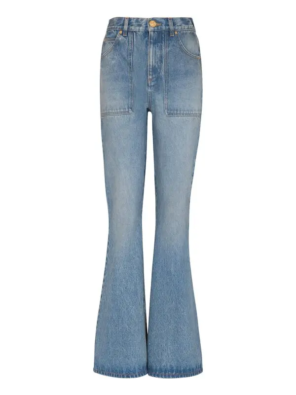 Balmain High-waisted Flared Jeans - Blue