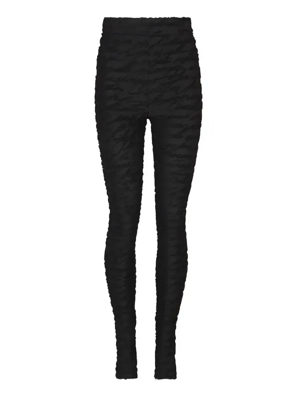 Balmain Jacquard Knit Leggings - Black