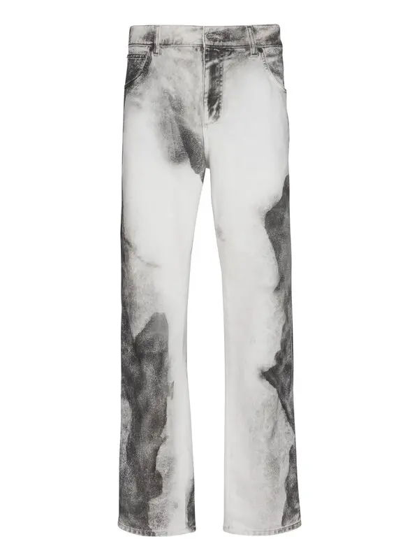 Balmain Regular-fit Jeans With Moon Print - White