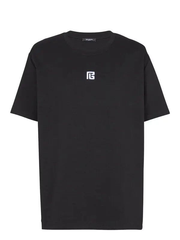 Balmain Pb Embroidered T-shirt - Black
