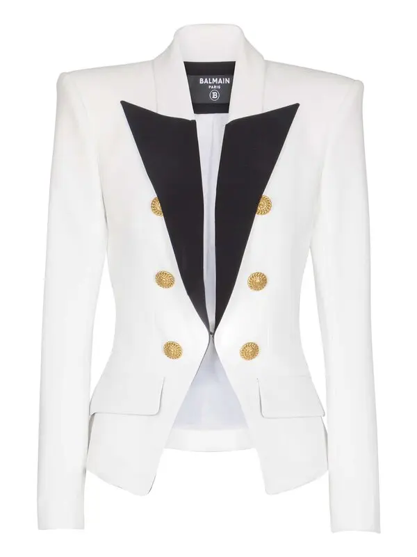 Balmain Six-button Fitted Jacket - White
