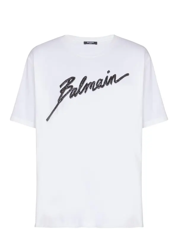 Balmain Embroidered Letter T-shirt - White