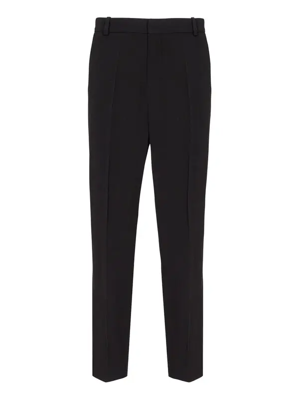 Balmain Crepe Straight-leg Trousers - Black