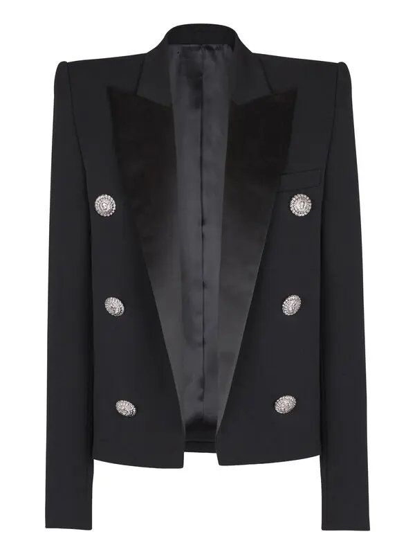 Balmain Lion Button Spencer Jacket - Black