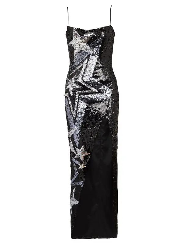 Balmain Embroidered Maxi Dress - Black
