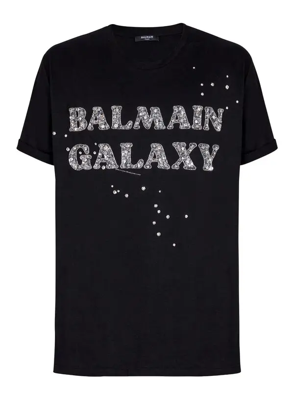 Balmain Embroidered Galaxy T-shirt - Silver