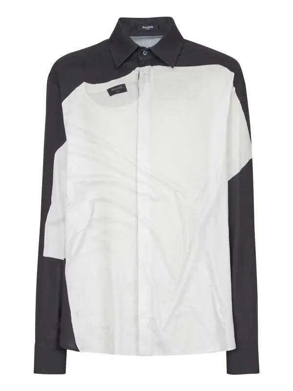 Balmain Shirt With T-shirt Print - Black
