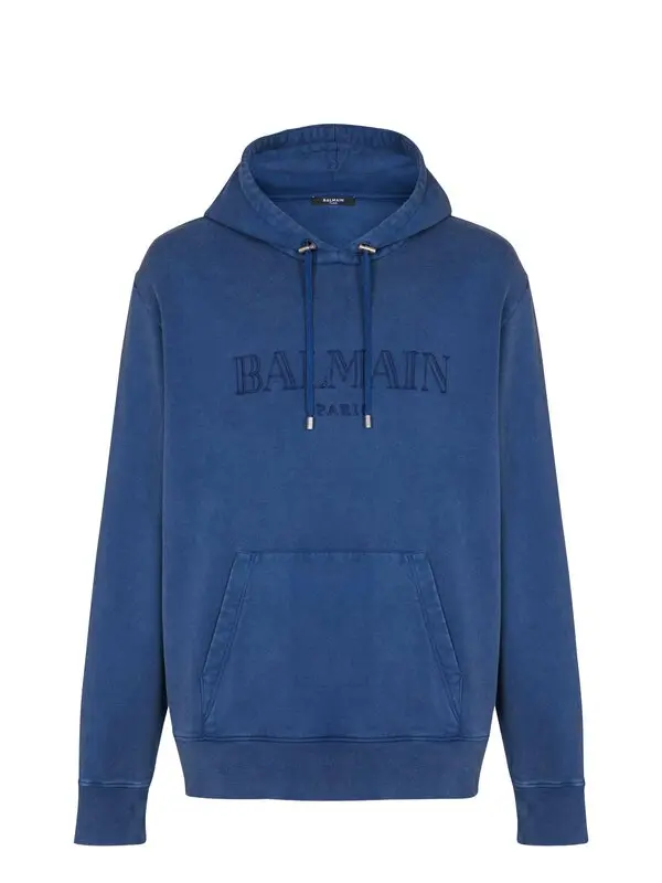 Balmain Embroidered Hoodie - Navy
