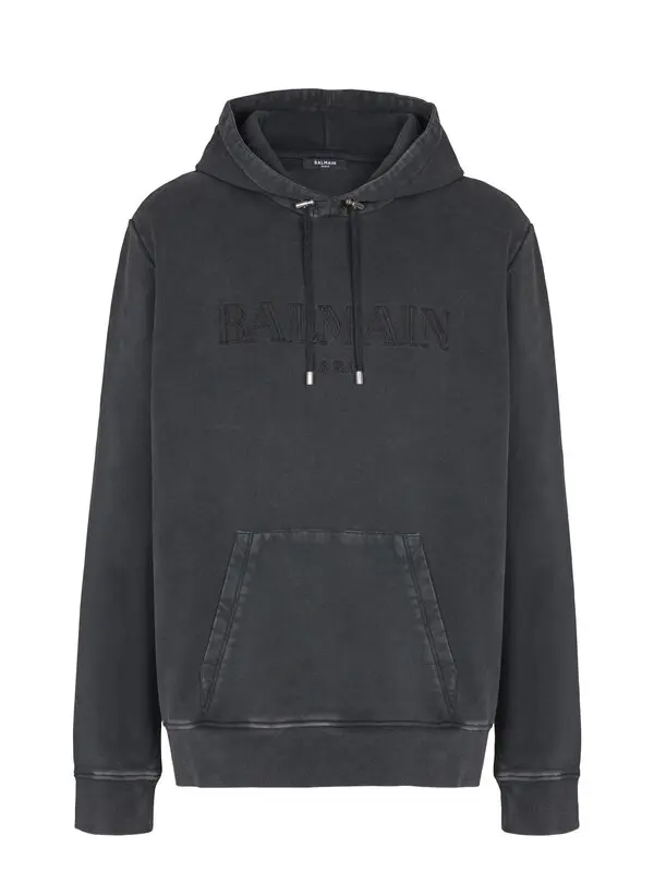 Balmain Embroidered Hoodie - Grey