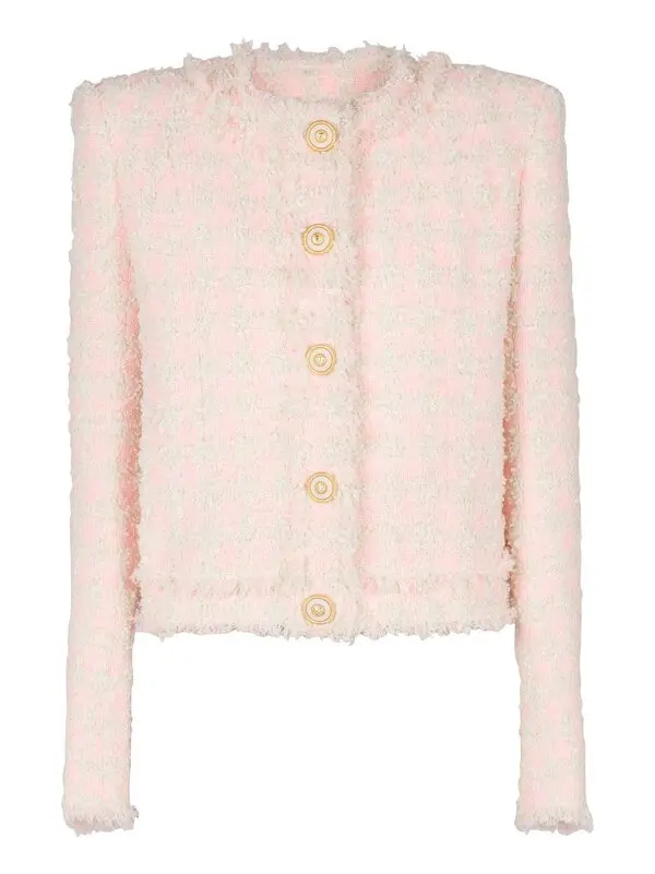 Balmain 5-button Tweed Jacket - Pink