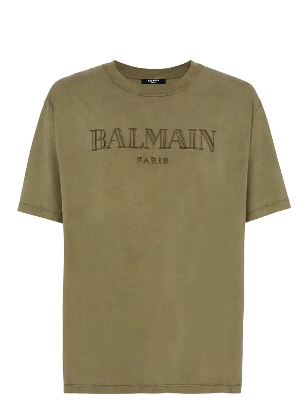 Balmain Vintage Embroidered T-shirt - Khaki