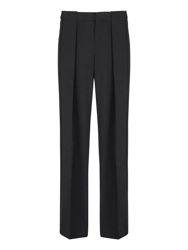 Balmain Grain De Poudre Pleated Trousers - Black