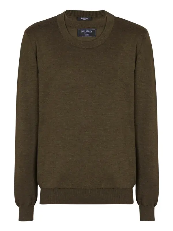 Balmain Knitted Double-collar Jumper - Green